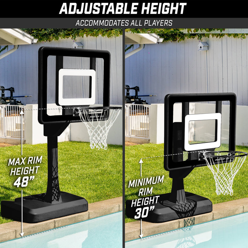 GoSports Splash Hoop ELITE Pool Hoop Basketball Game Set - Black